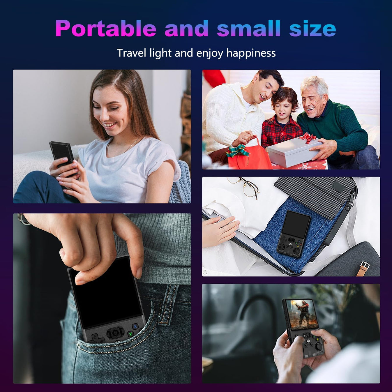 R36MAX Retro Handheld Game Console with 128G sd Card